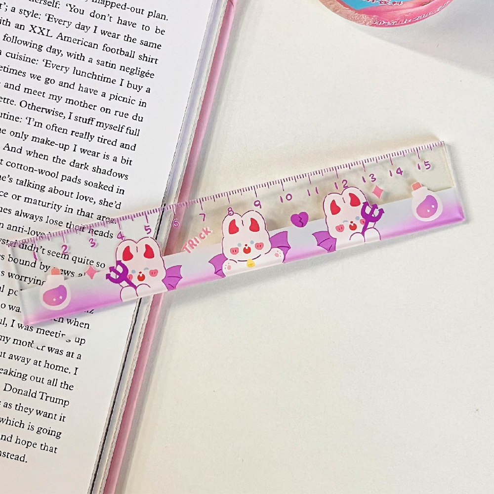 1/5pcs 15cm Cute Kawaii Study Time Cartoon Ruler Multifunction Diy ...