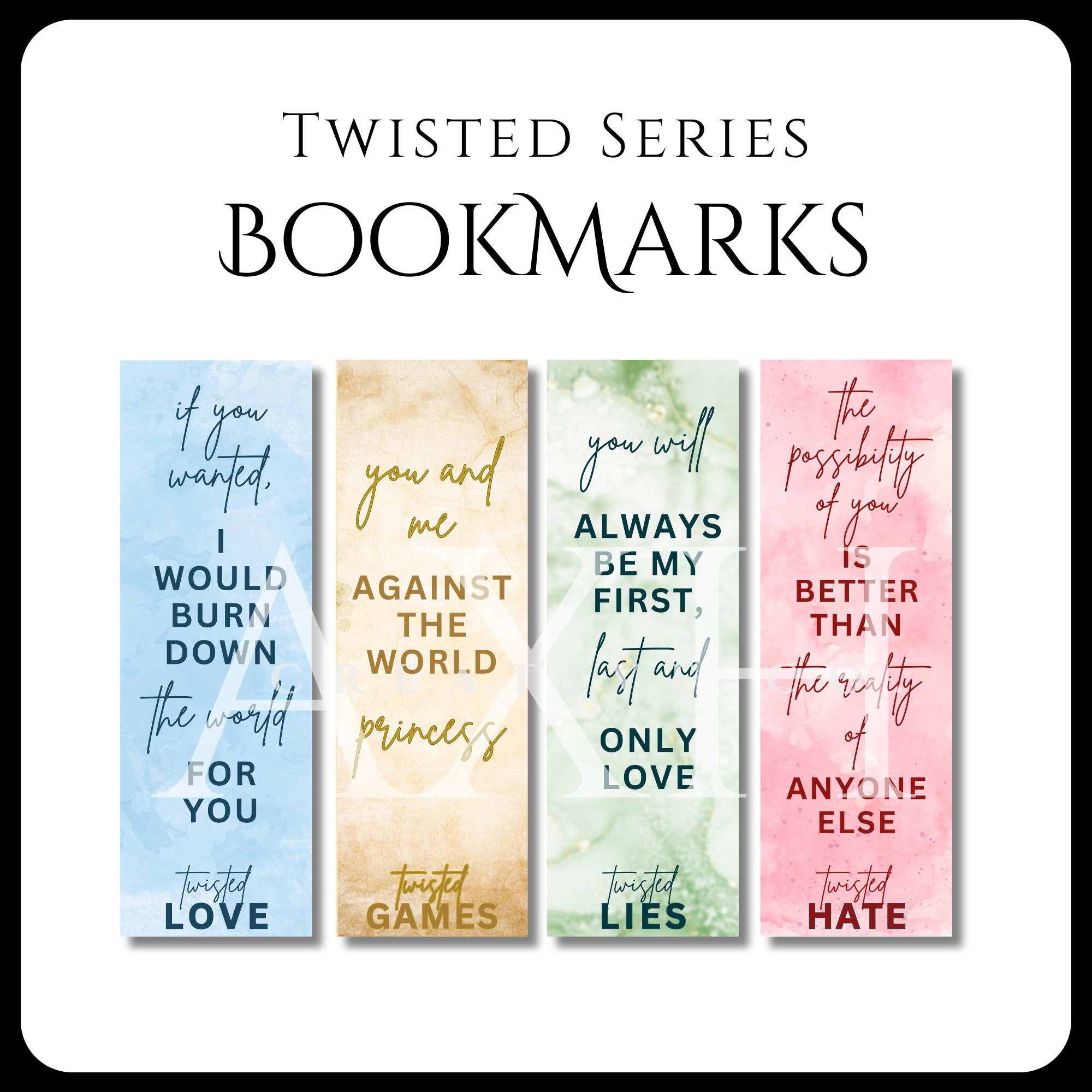 Twisted Series Bookmarks | Set of 4 | Inspired by Twisted Lies, Twisted ...