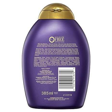 OGX Thick & Full + Biotin & Collagen Volumizing Shampoo for Thin Hair ...