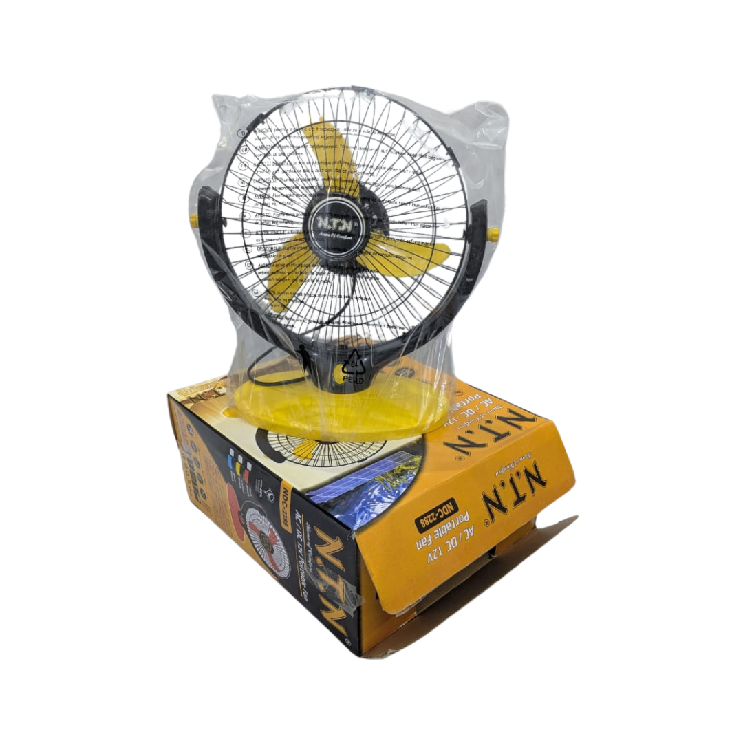 NTN Auto Rotatable Table Fan 12 Volt solar DC Fan With Free Adoptor ...