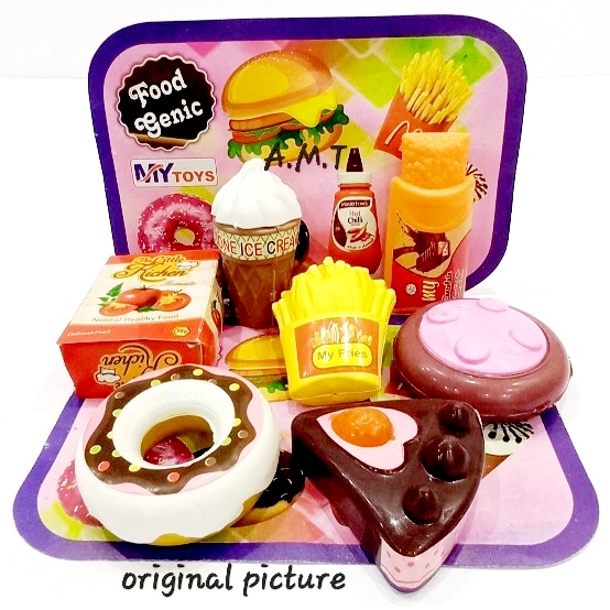 Fast Food Toy Doughnut burger pizza Ice cream Toys For Kids Girls ...