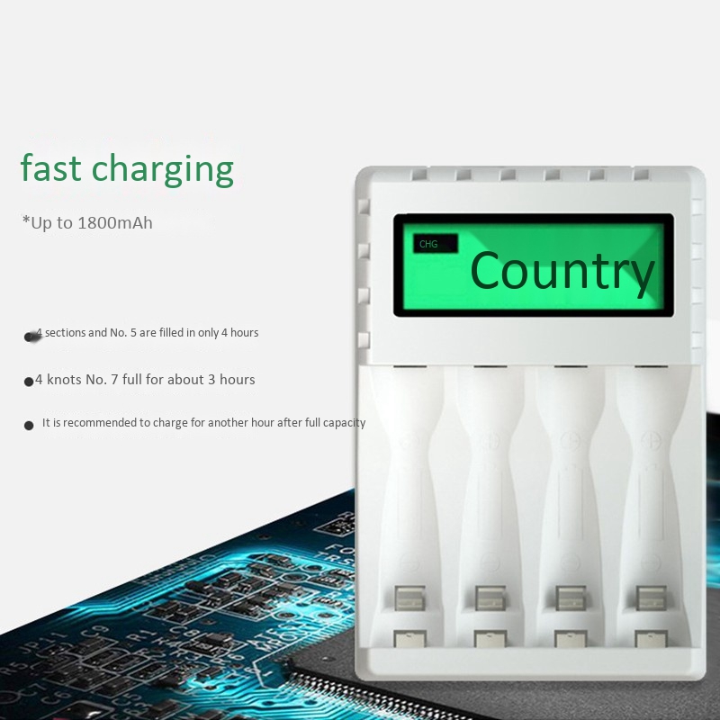 Smart Intelligent LCD Display Battery Charger with 4 Slots for AA/AAA ...
