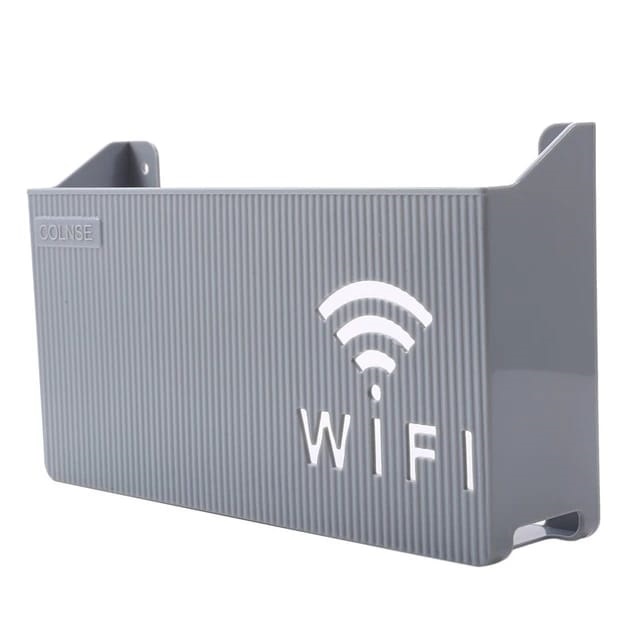 (GREY) Wall-mounted router box Office Media Decor Console Wifi Wifi box ...