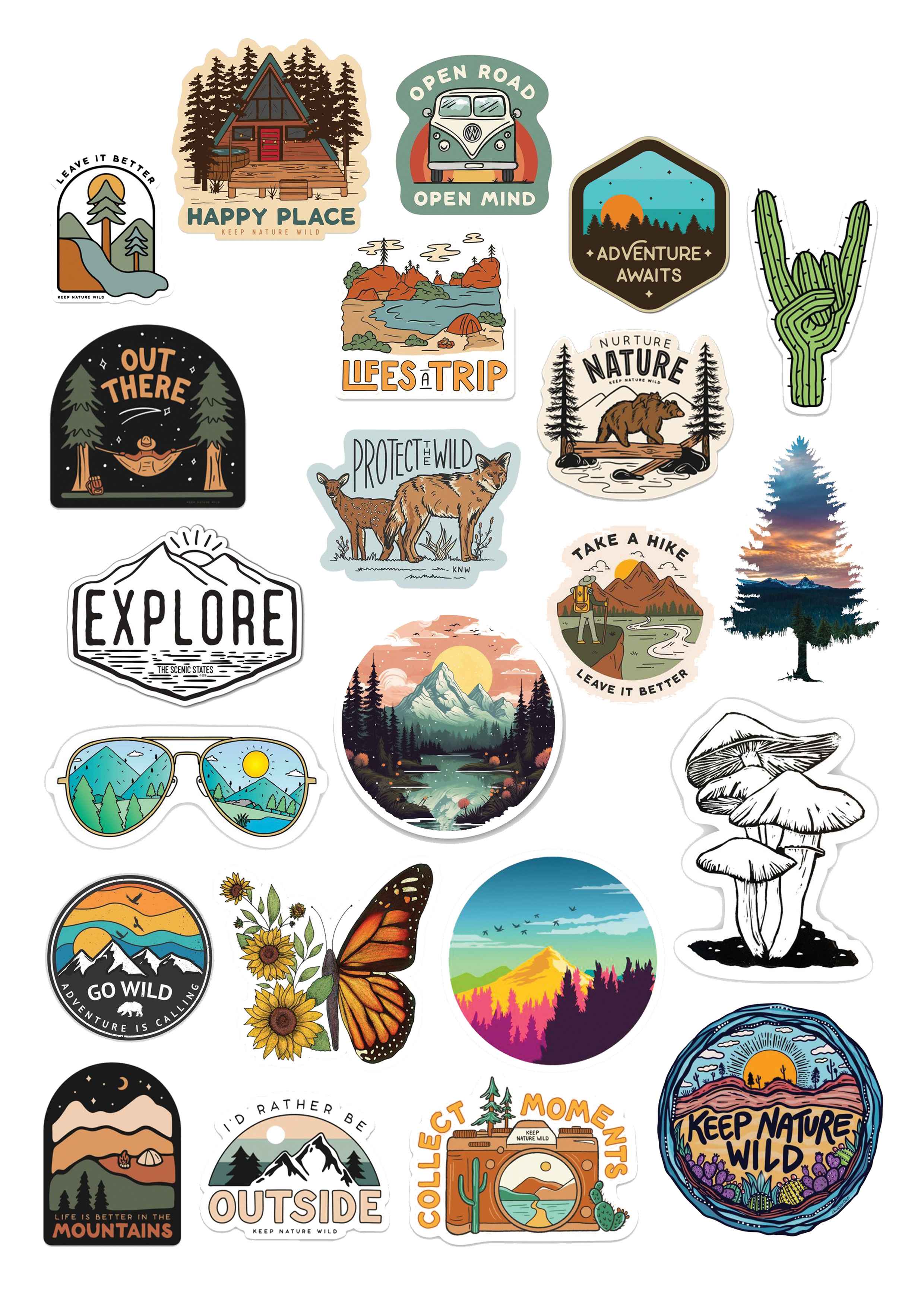 Nature Sticker Sheet Available For Nature Lovers Aesthetic and Cool ...