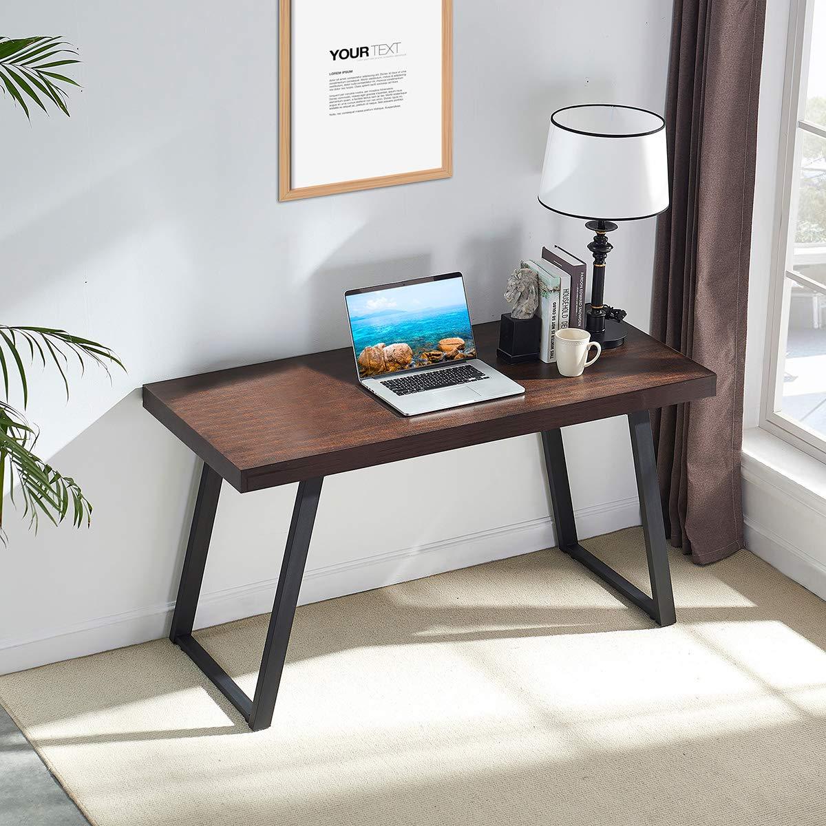 Vintage Computer Desk - Stylish Wood and Metal Writing Desk for PC ...