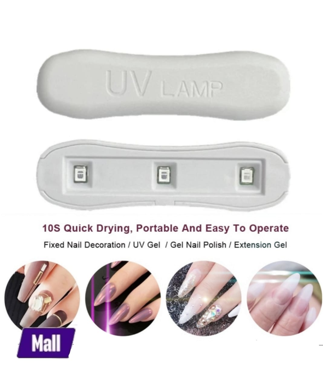 UV LED Nail Lamp,3W Nail Lamp Light with 45s/60s Timer Nail Dryer machine top .2 | Daraz.pk