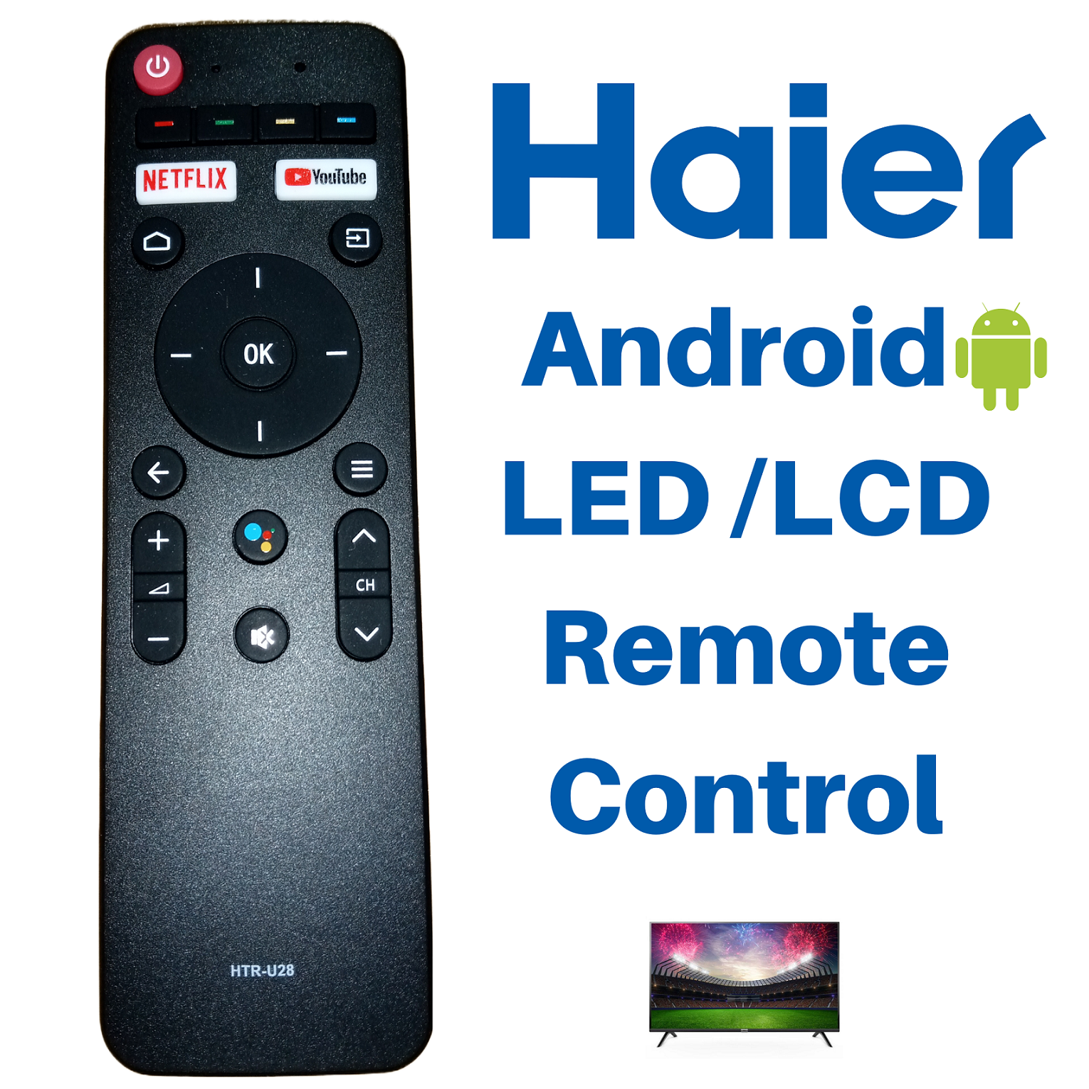 HAIER Smart Android LED/LCD TV Remote Control Without voice with Youtub ...