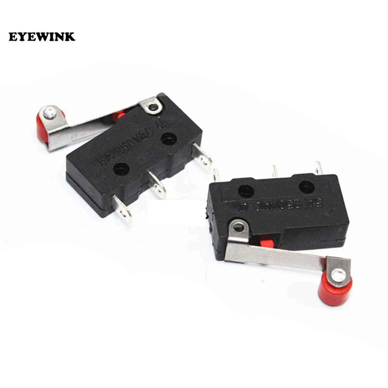 10Pcs Roller Lever Arm PCB Terminals Micro Limit Normal Close/Open Switch KW12-3 Switches 5A ...
