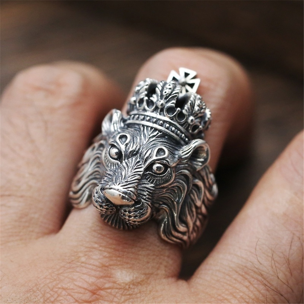 Retro Punk Open Ring Adjustable Lion Snake Ring for Man | Daraz.pk