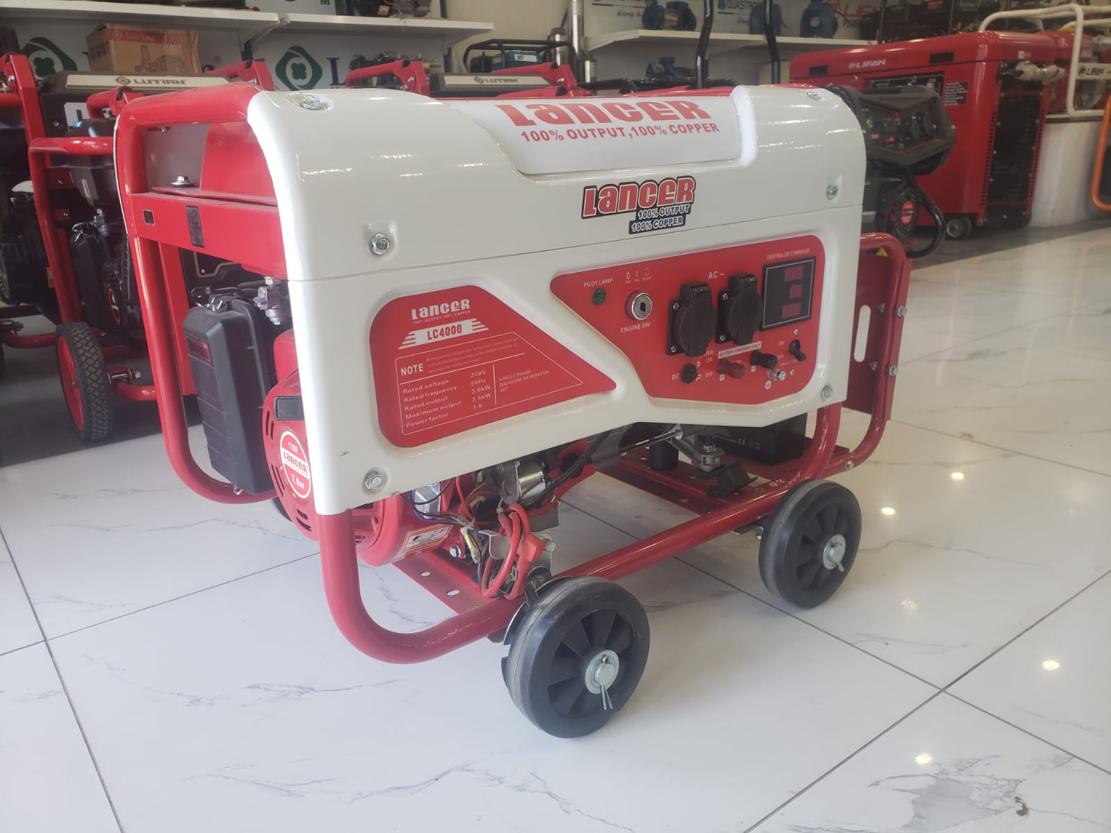 Generator 4Kva -3.5Kw - Lancer LC4000 - with Big Side Battery Stand ...