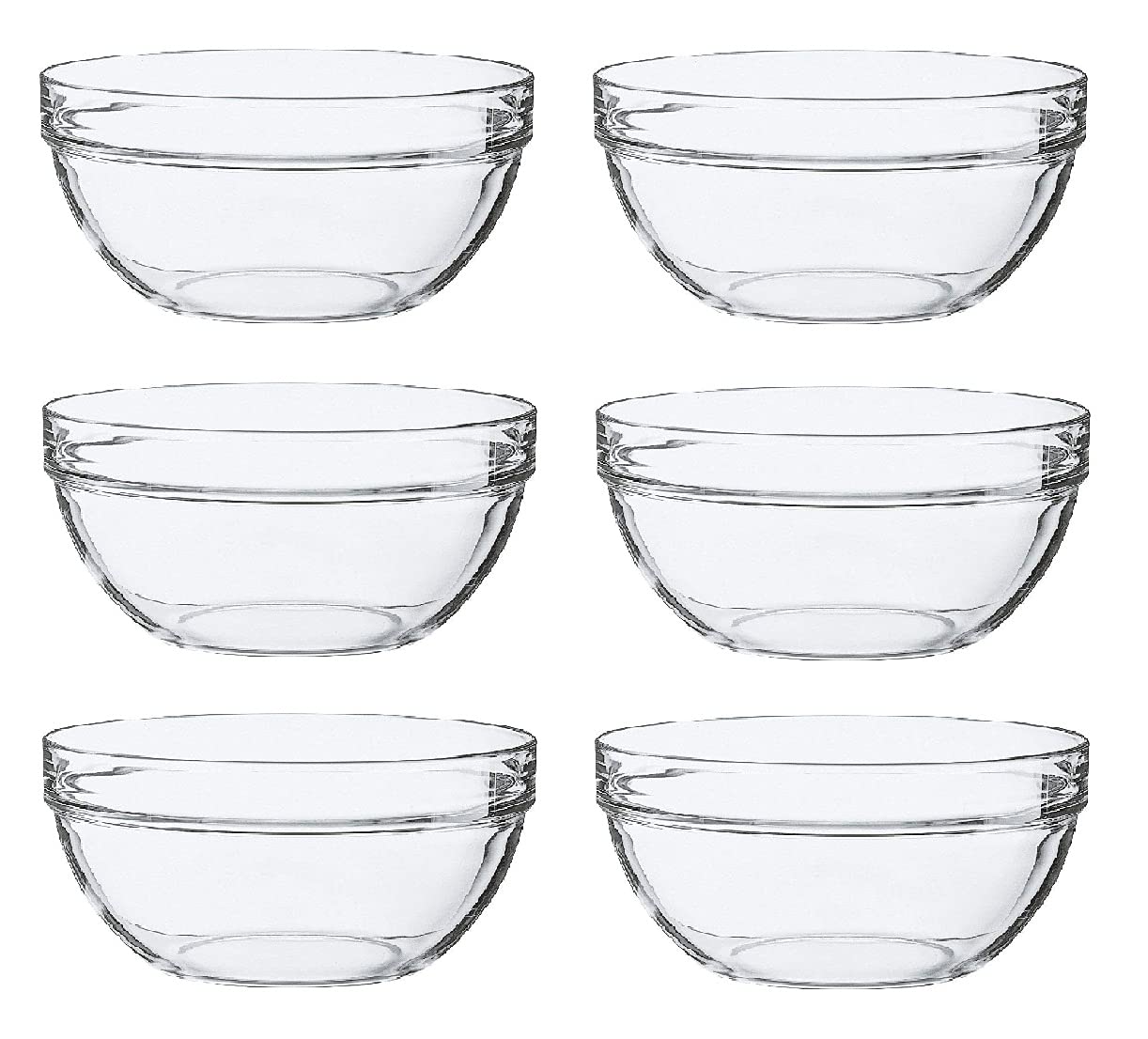 Uniglass Chutney Glass Bowl Set, 145ml, Set of 6, Transparent Raita ...