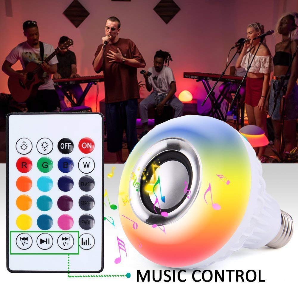 LED Wireless Light Bulb Speaker, RGB Smart Music Bulb Magic Ball ...