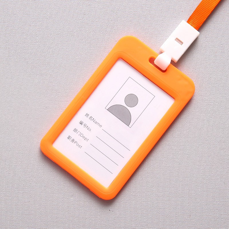 Waterproof ID Card Holder with Rope Transparent Work Name Card Holders ...