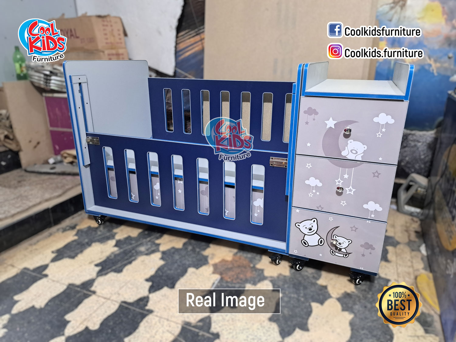 Baby Bed, Baby Cot, Crib with Chester, Baby Cot With Side Cupboard ...