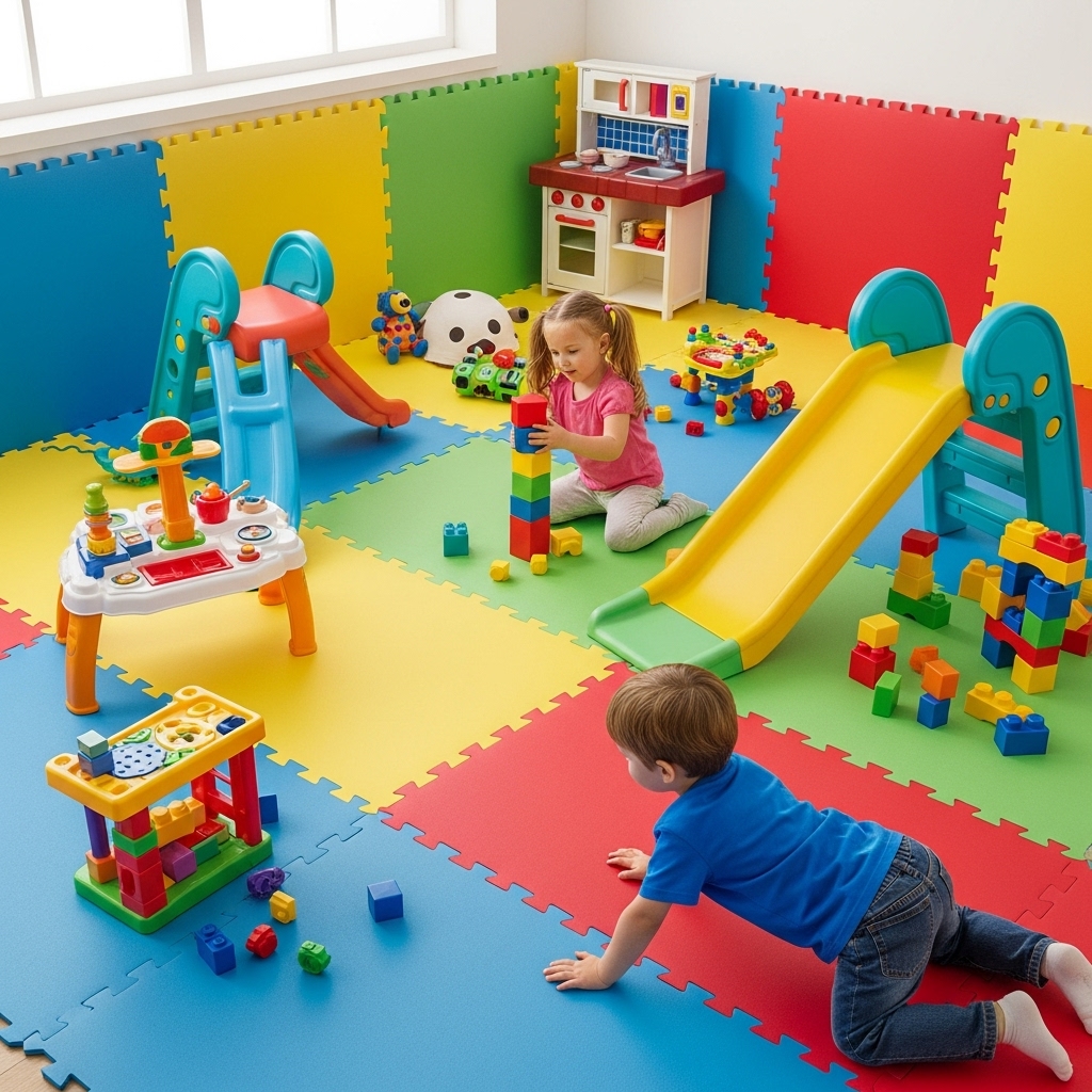 EVA Foam Gym Flooring Mat 2x2 Feet – 13mm Thick Interlocking Floor Mats ...