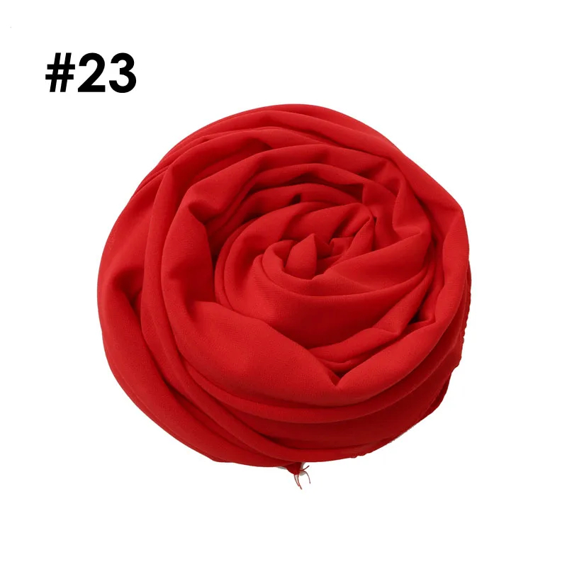 Luxury 100% Chiffon Georgette Hijab Stoller Scarf for Women and Girls ...