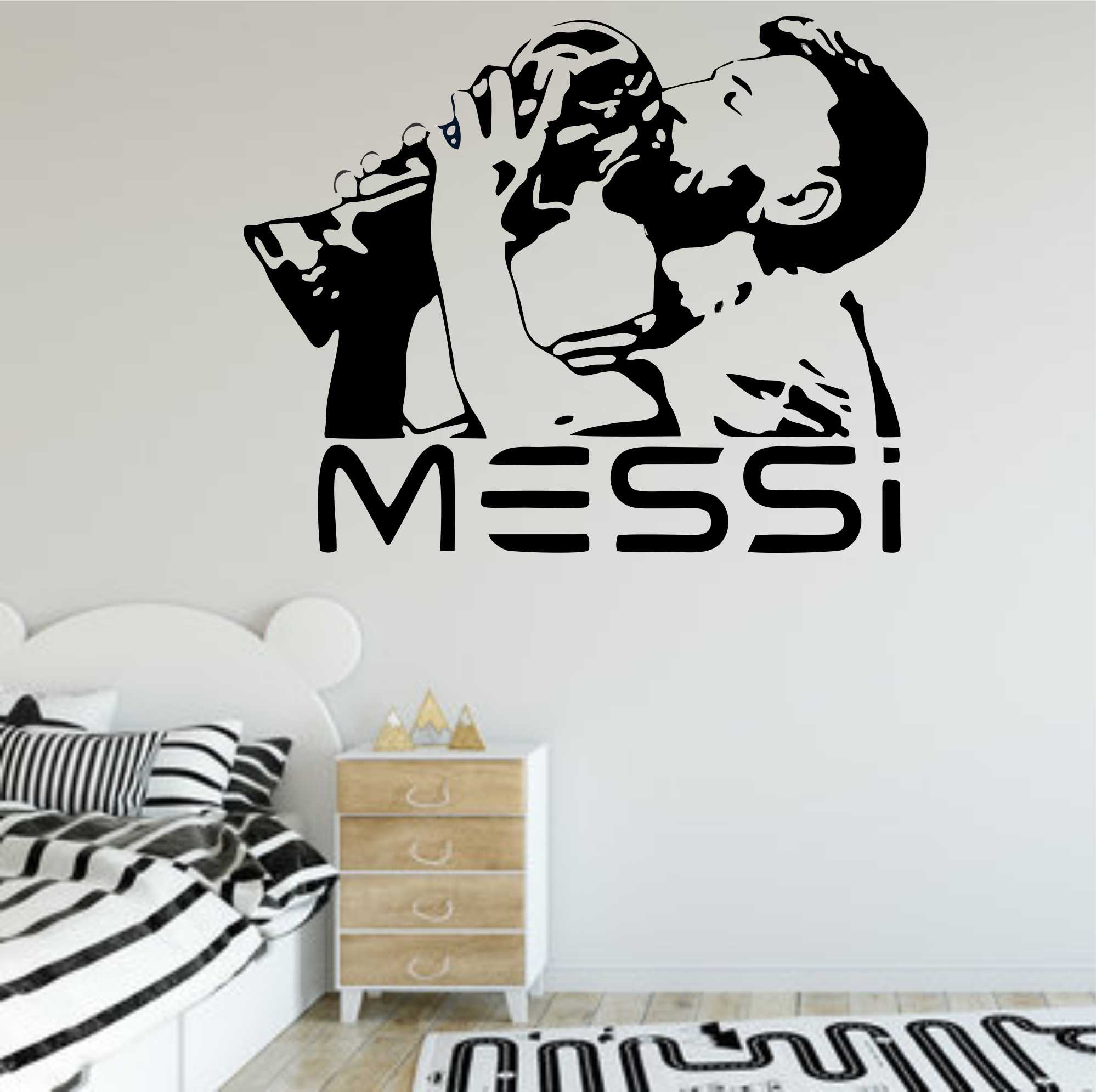 Messi Wall Decal Vinyl Sticker Football Wall Decor Leo Argentina Player ...