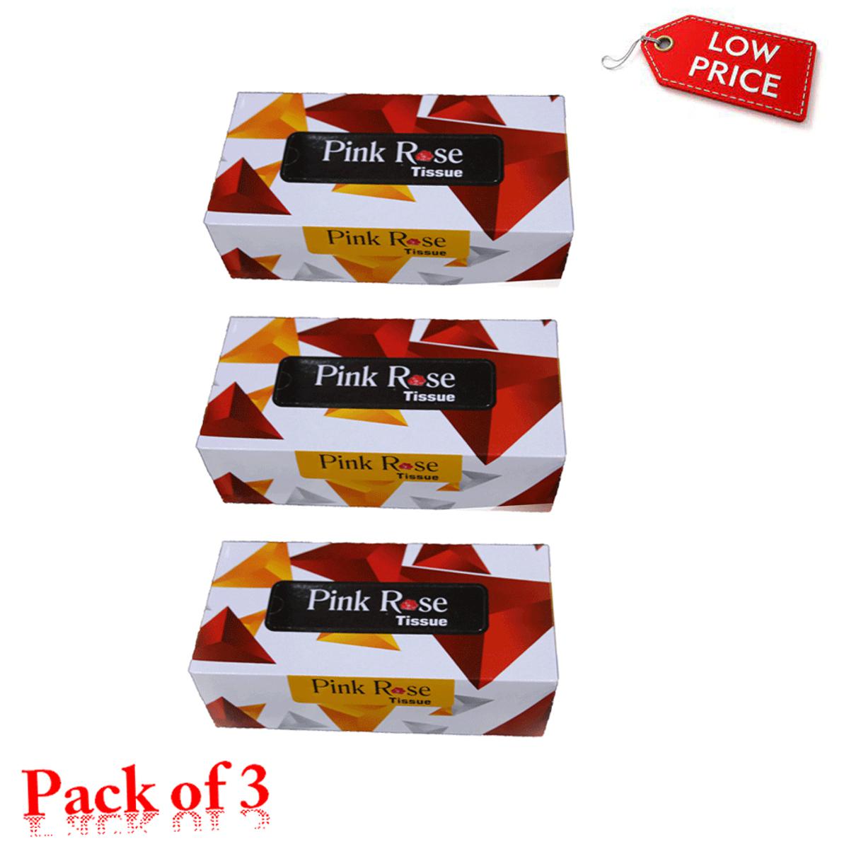 Pack Of 3 Pink Rose Tissue Best Tissue (Tissue Paper ) Tissue Box 2ply ...
