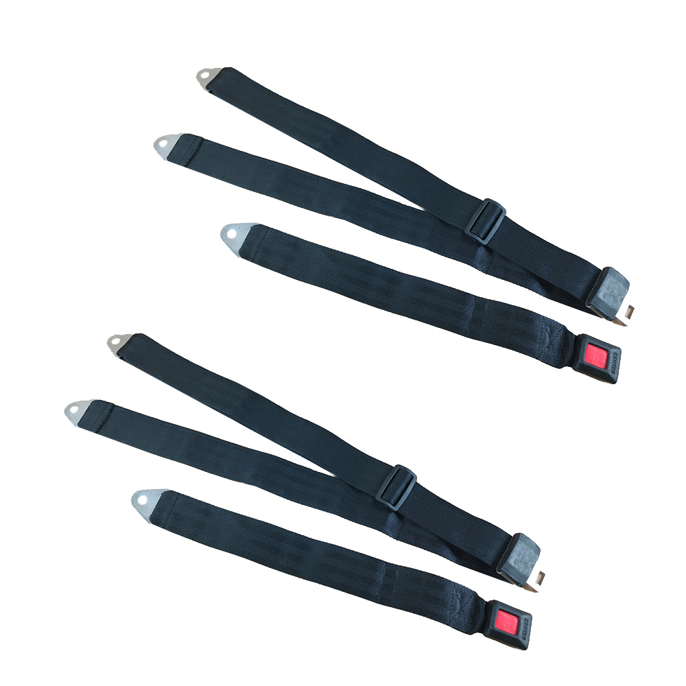 Pack of 2 Car Seat Belts Set - Universal 2 Peaces Black Colour Front ...