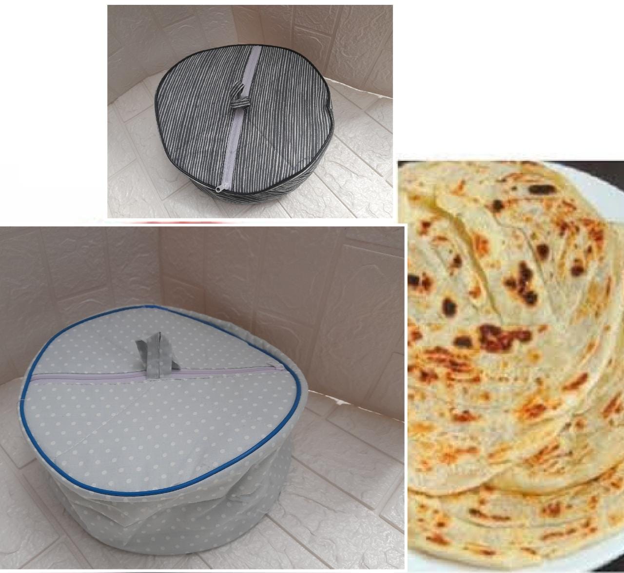 Cotton Roti Box - Circle, Cloth and foam -Multicolor/Multidesign, Bread ...