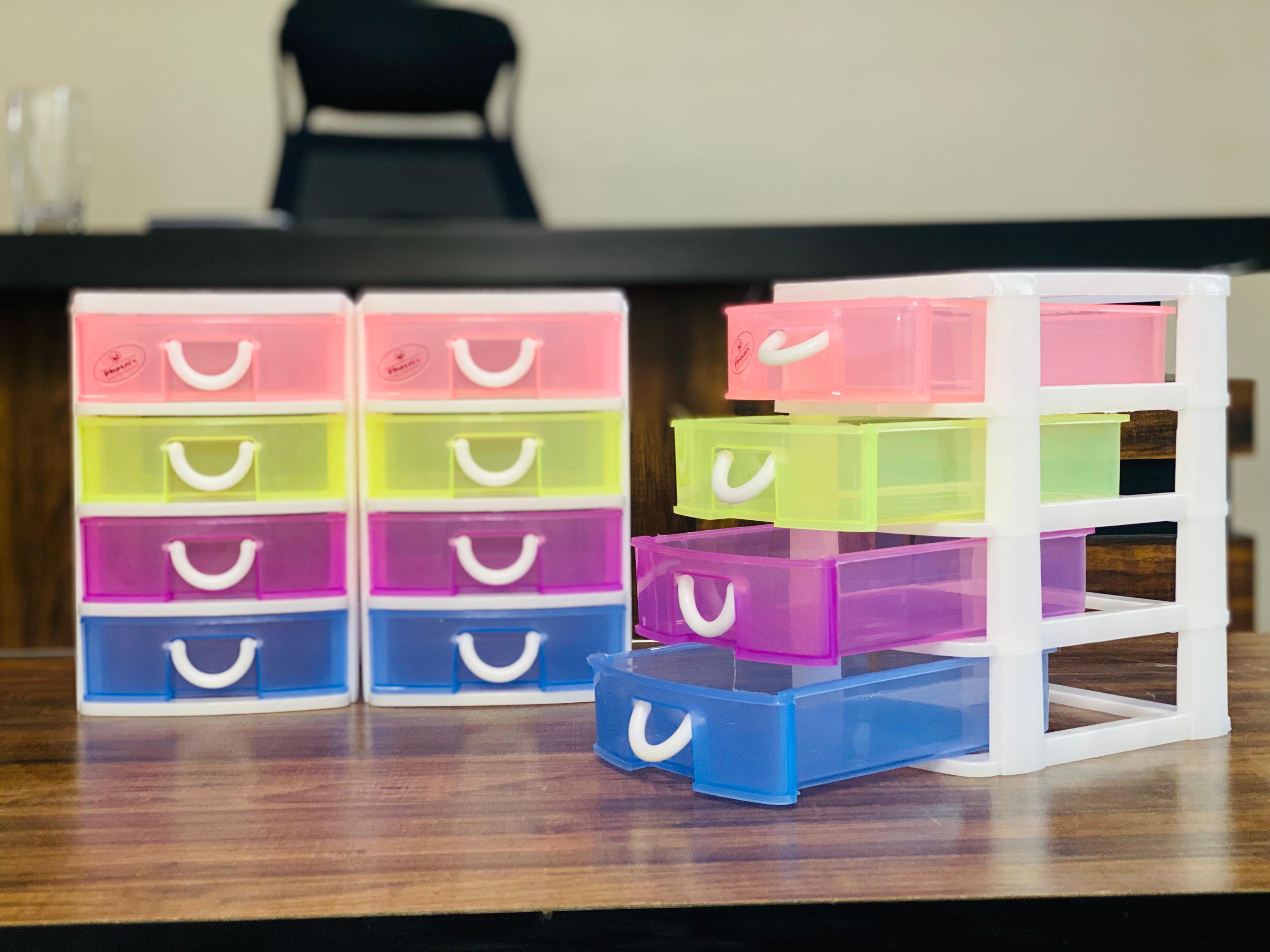 4P Flat Drawers - Premium, Multi-Purpose Storage Organizer with Ample ...