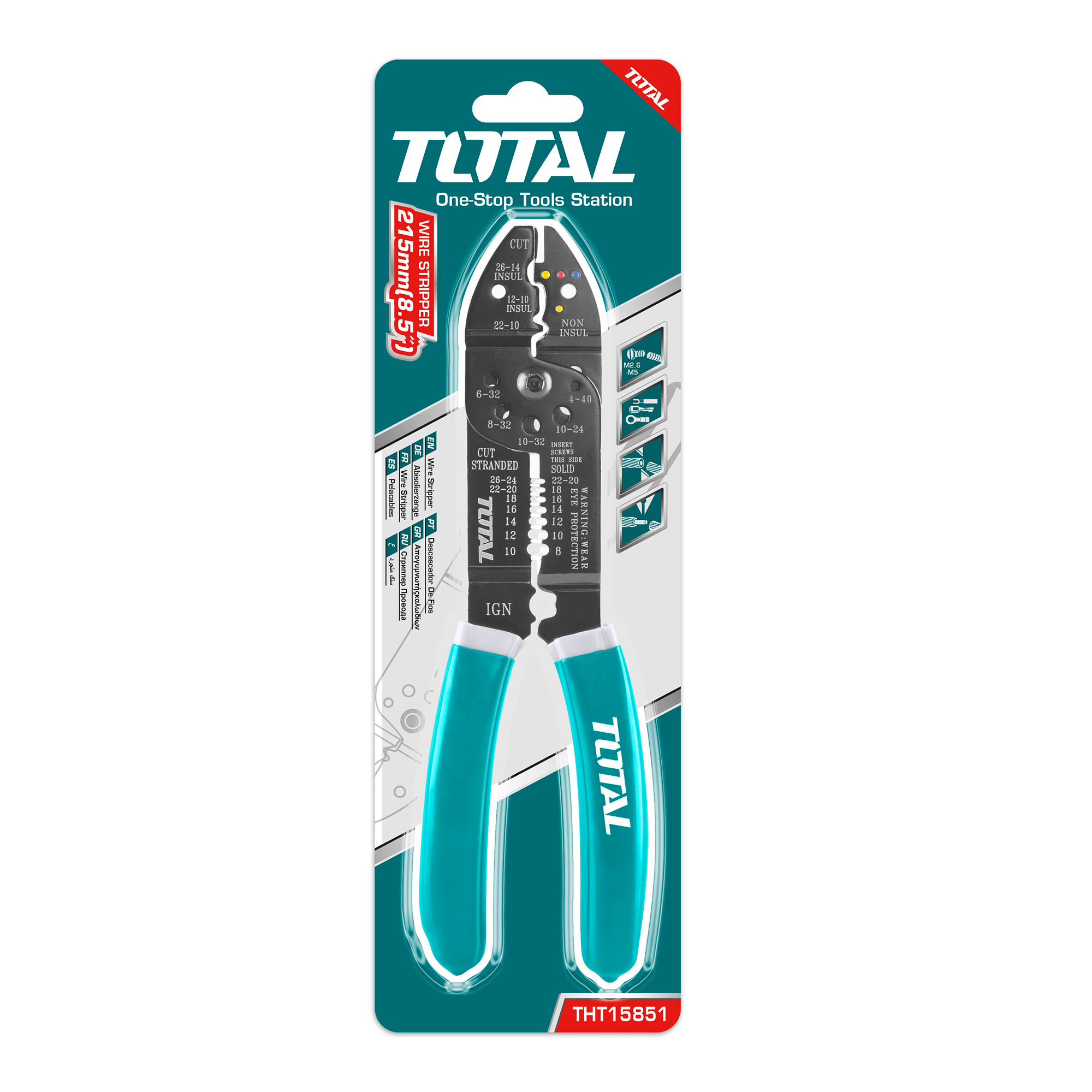 TOTAL 215mm Wire Stripper With Sharp Edge For Cutting Wire,Push Down ...