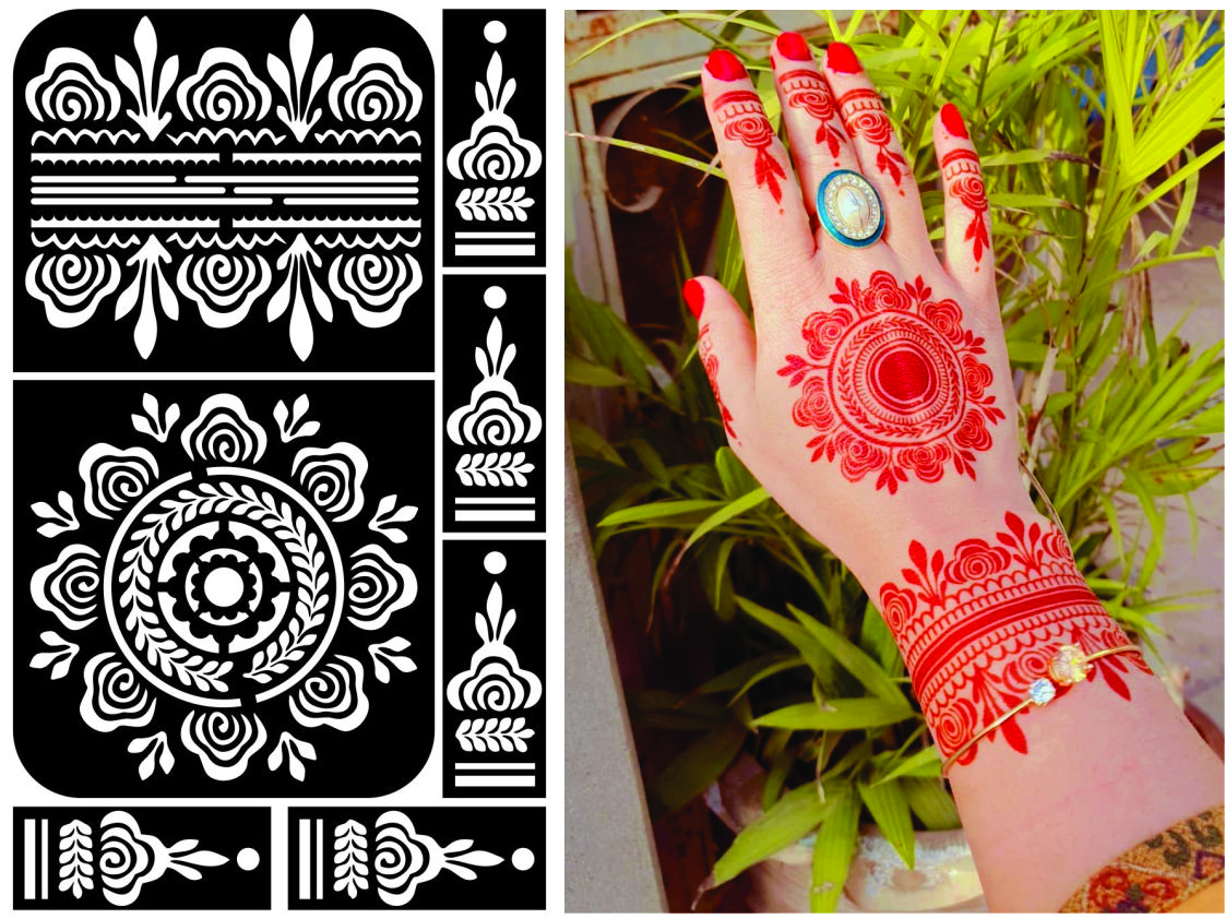 Arabic Henna Mehandi Stencils Arabic Bridle Mehndi Design Bridal Mehndi ...