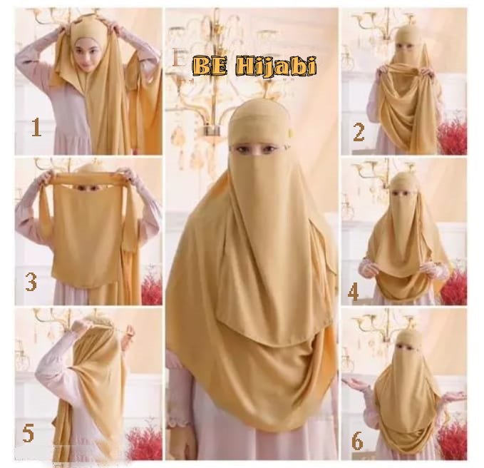 Be Hijabi Niqab Double Loop Hijab With forehead Niqab Patti 2 piece set ...