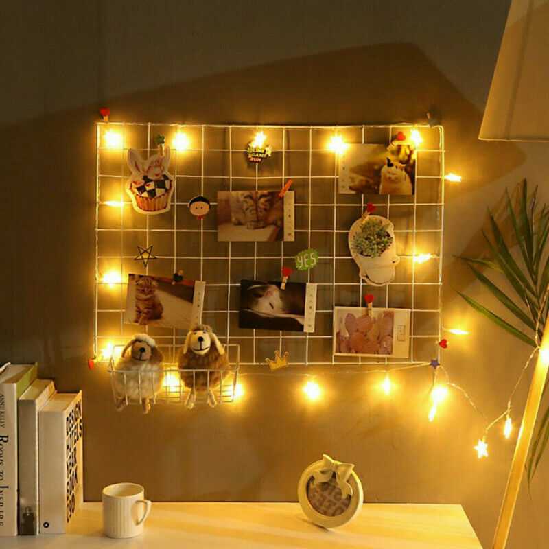 35CM Metal Wall Grid Organizer Photo & Plant Hanger for Minimalist Room ...