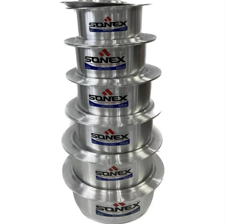 Sonex Global Set Pot Metal Finish 1-6 Full Set Cassrole pots Best ...