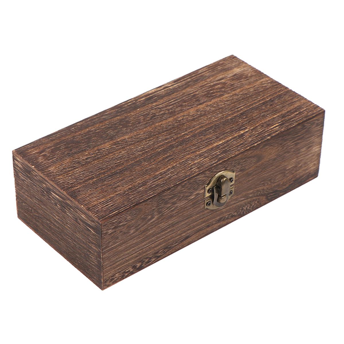 Retro Jewelry Box Desktop Natural Wood Clamshell Storage Decoration ...