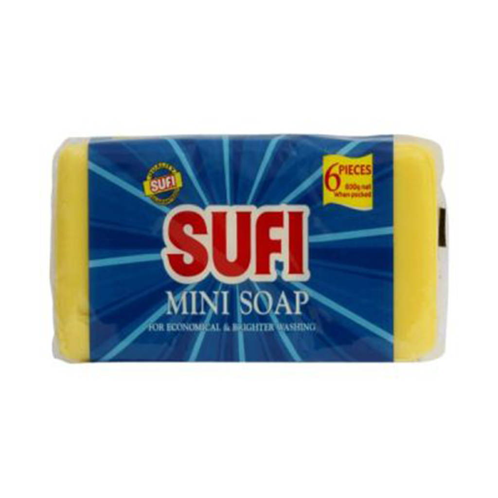 SUFI Mini Washing Soap for Clothes - Pack of 6 Soaps, 600 gm ...