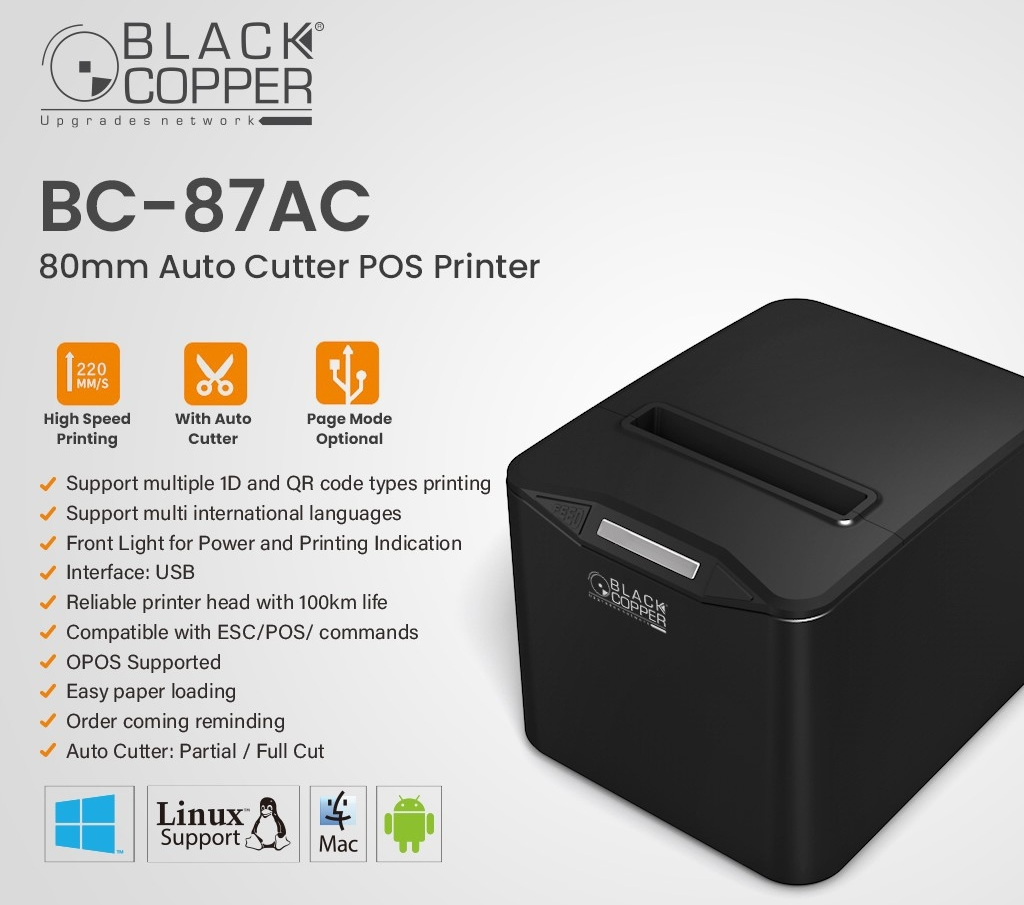 Black Copper / POSPRO Thermal Receipt Printer ( BC85AC / BC87AC ...