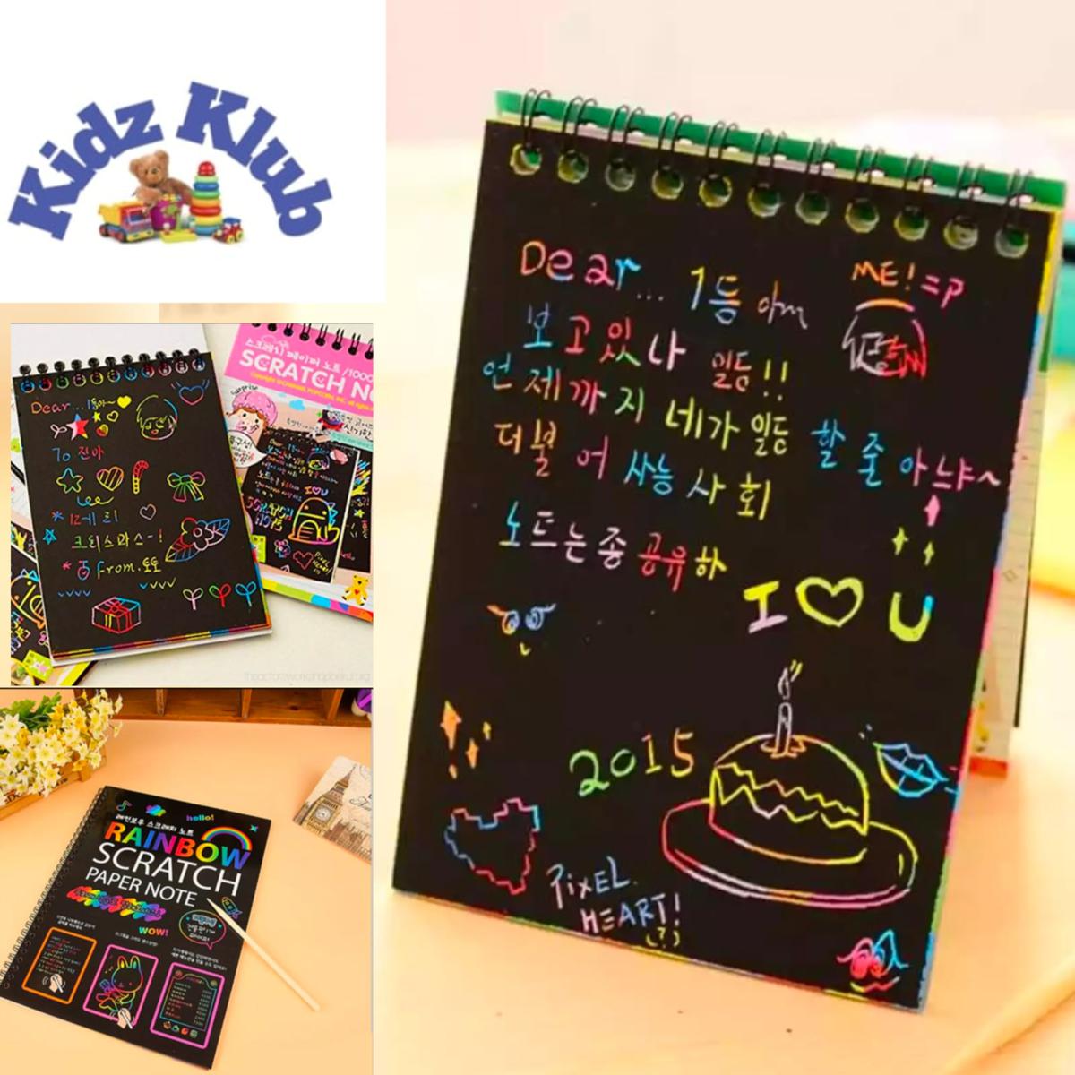 Scratch note pad,Scratch Pad for kids ,Scratch Note Black Cardboard ...