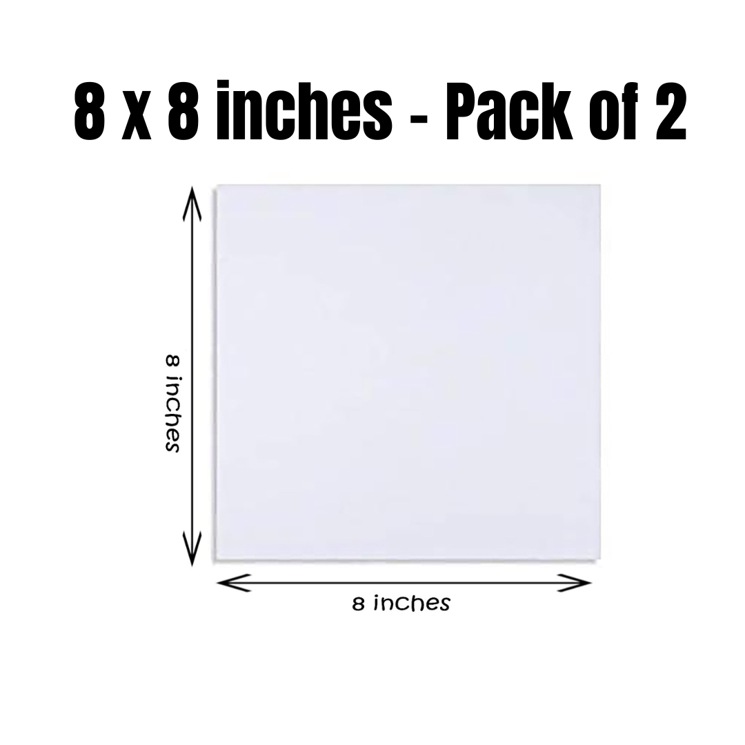 Pack of 2 - Square Canvases 8x8 For Painting, Canvas Boards, Canvas ...