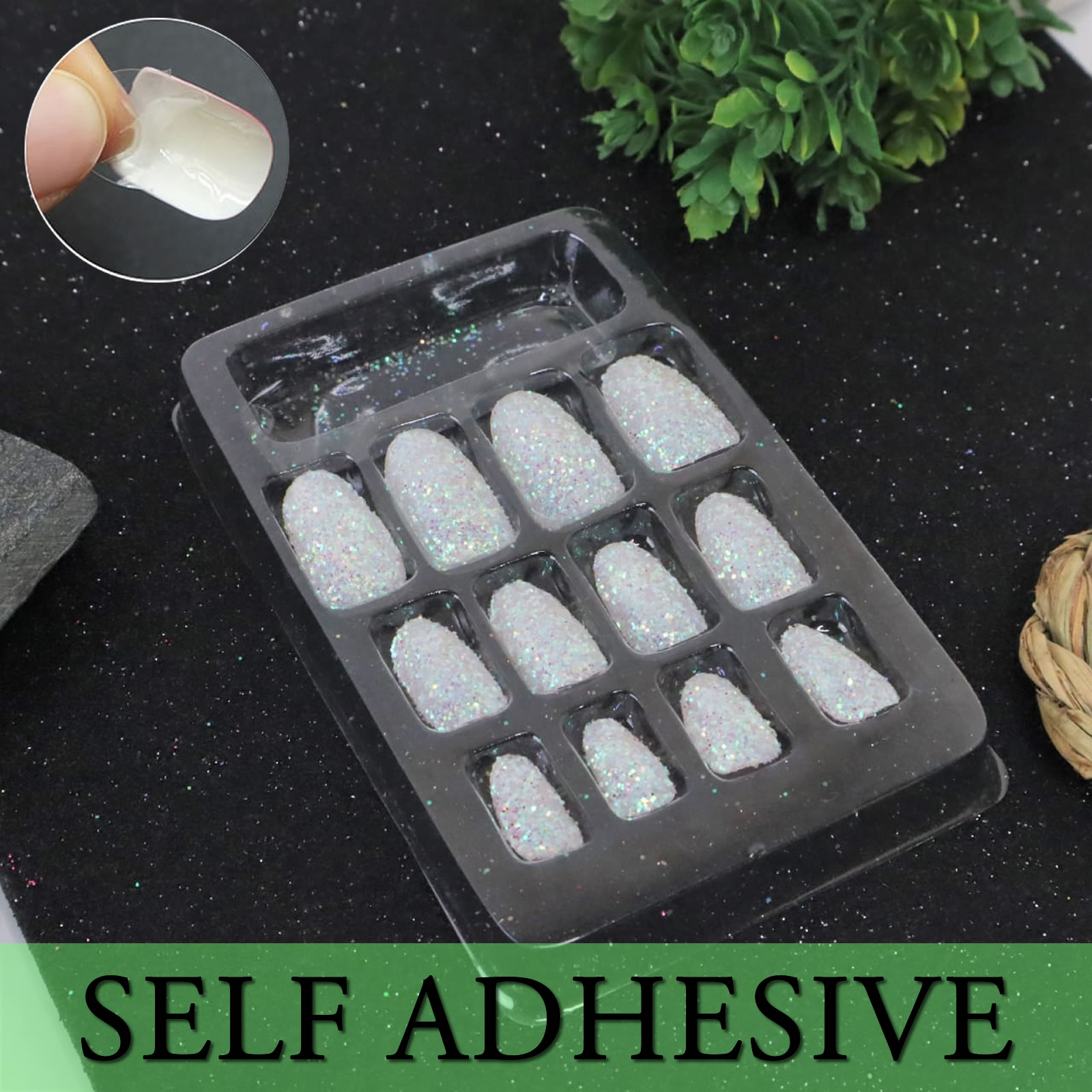 12 pcs magnetic nails self adhesive nails press on nails glue on nails ...