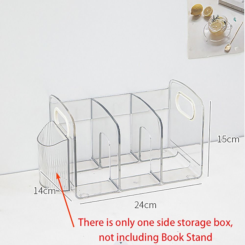 with Handle Bookends Portable Clear Acrylic Desk Organizer Desktop Book ...