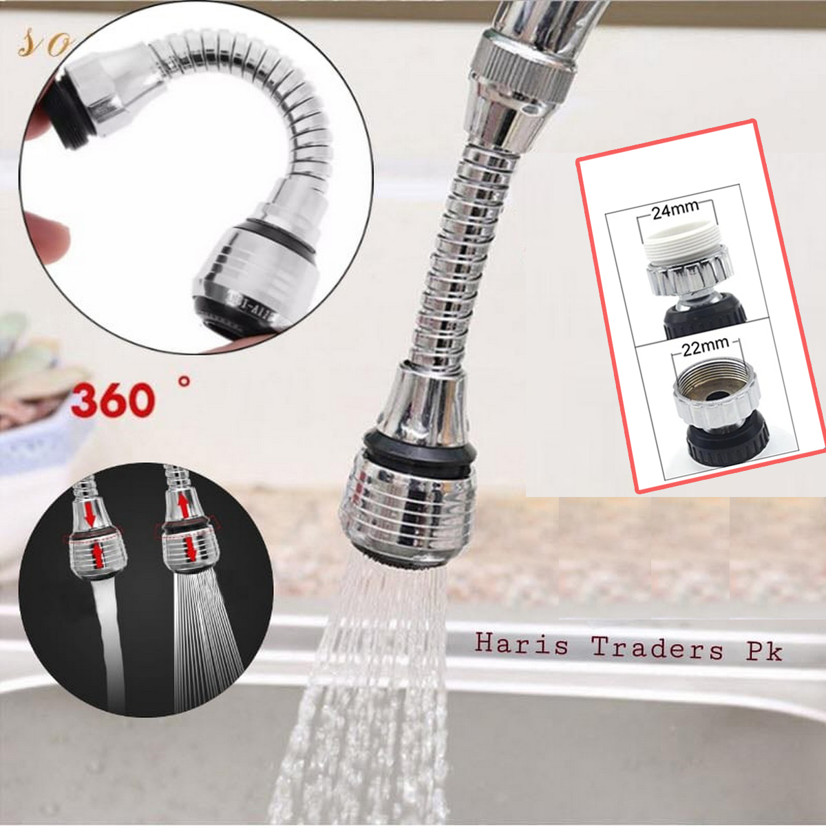 Universal Turbo Flex splash 360 degree swivel tap water filter nozzle ...