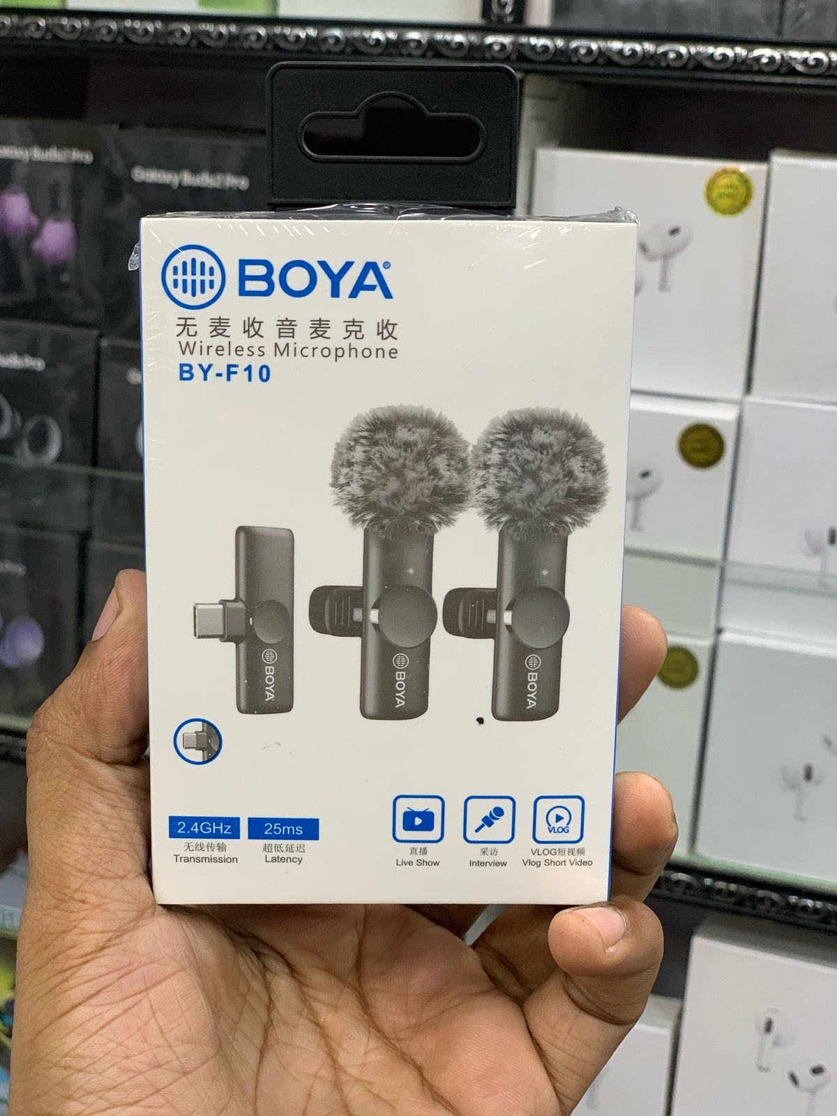 Boya Lavalier Collar Microphone for DSLR & Android Phone BY-F10 Mic ...