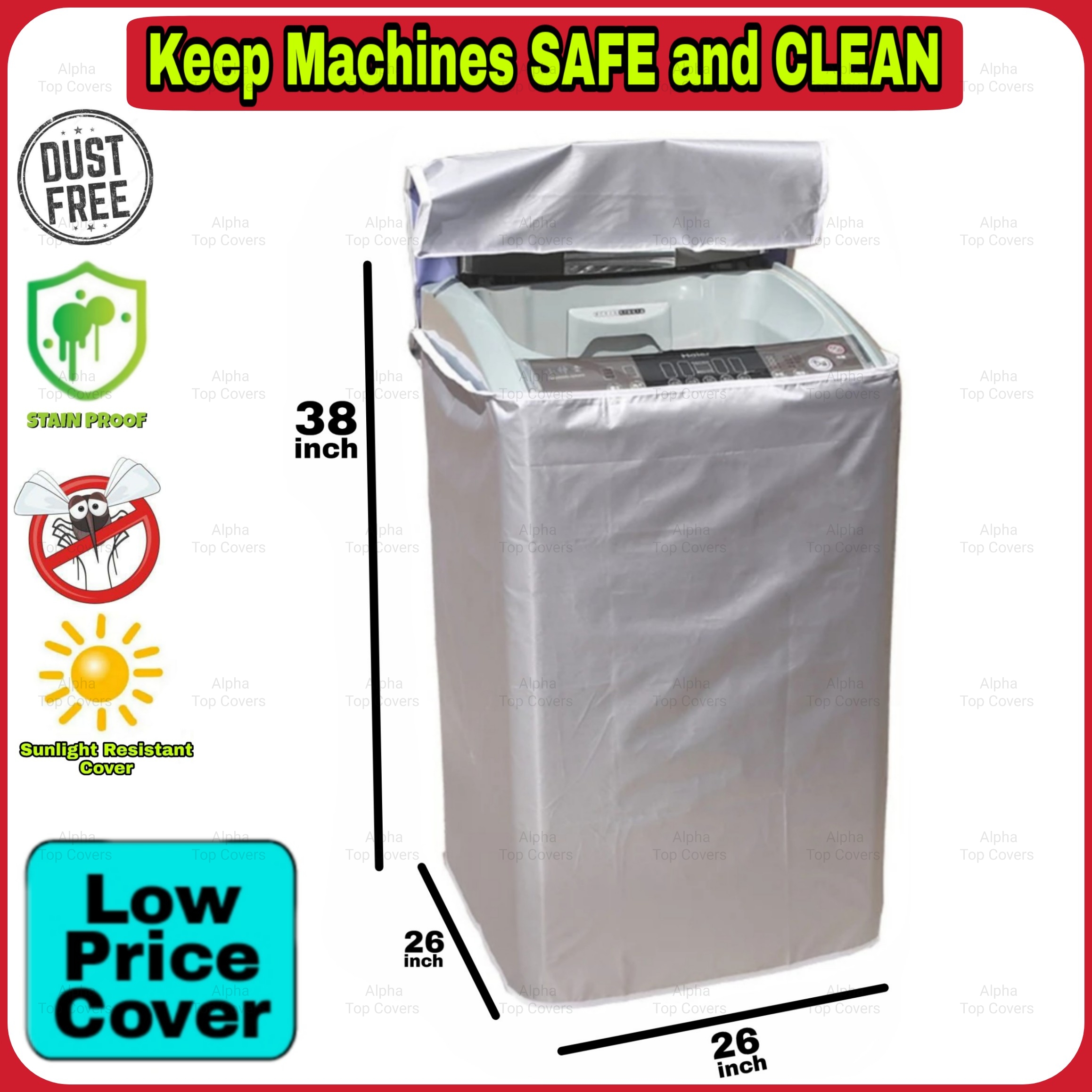 Washing Machine Cover 100% Waterproof | Daraz.pk