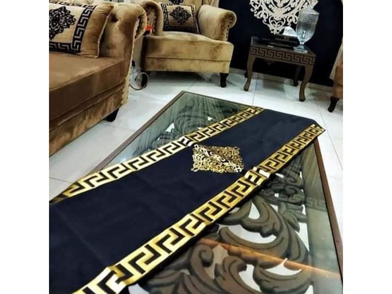1pcs center table runner set velvet and lesser desing 54 inch lanth and ...