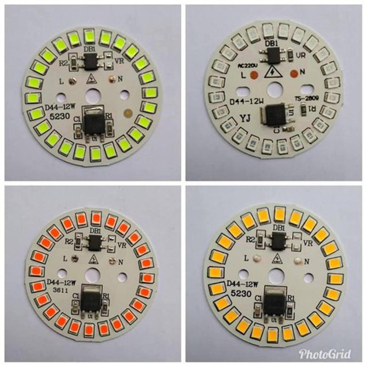 12W 220V AC Led Bulb plate with on IC driver, driverless colours White ...