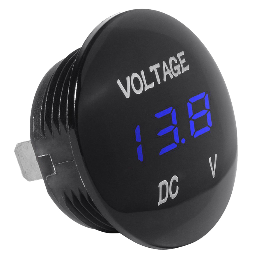 Universal Digital Monitor Voltmeter Waterproof Voltage Meter LED blue ...