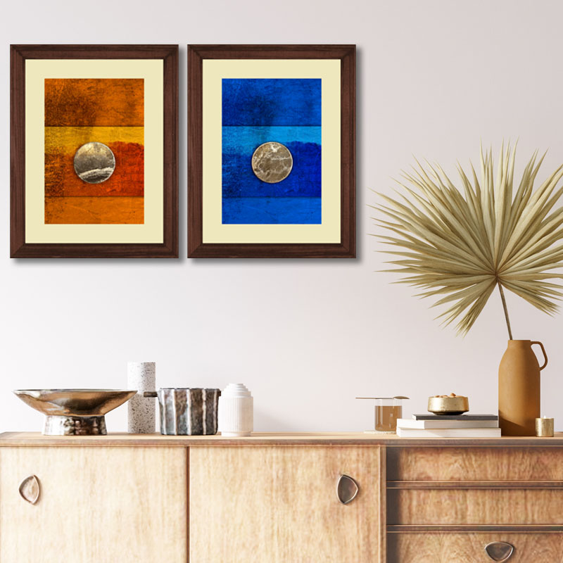 Set of 2 Abstract Wall Art Frames, Collage Frames for wall Décor – Raqeeq BF49 | Daraz.pk