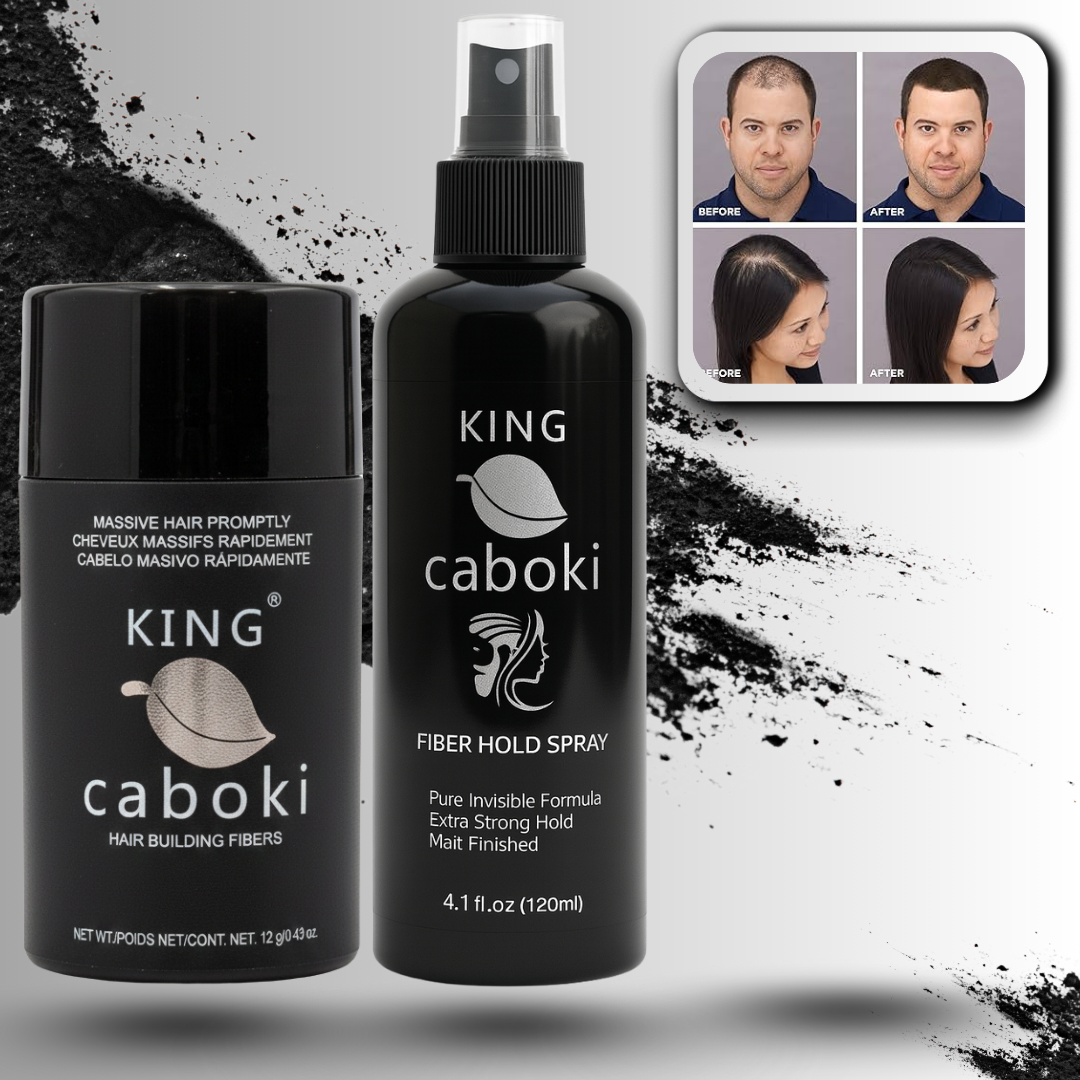 King Caboki Hair Fiber Medium Brown 12g + King Caboki Fiber Hold Spray ...