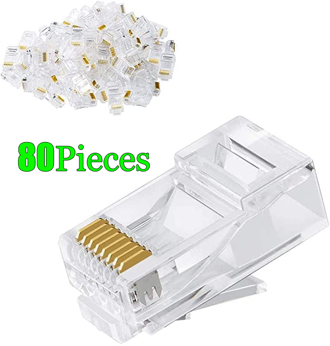 CableCreation Cat6 RJ45 Ends, 100-PACK Cat6 Connector, Cat6a Cat5e RJ45 ...