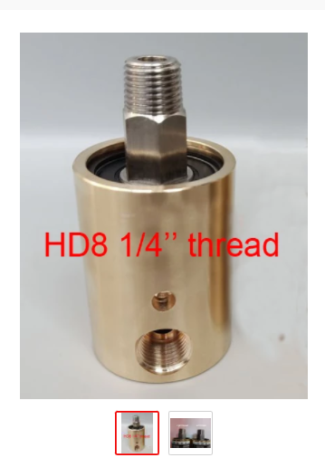 HD8 DN8 1/4 inch rotating joint 360 rotary joint Water air oil swivel ...