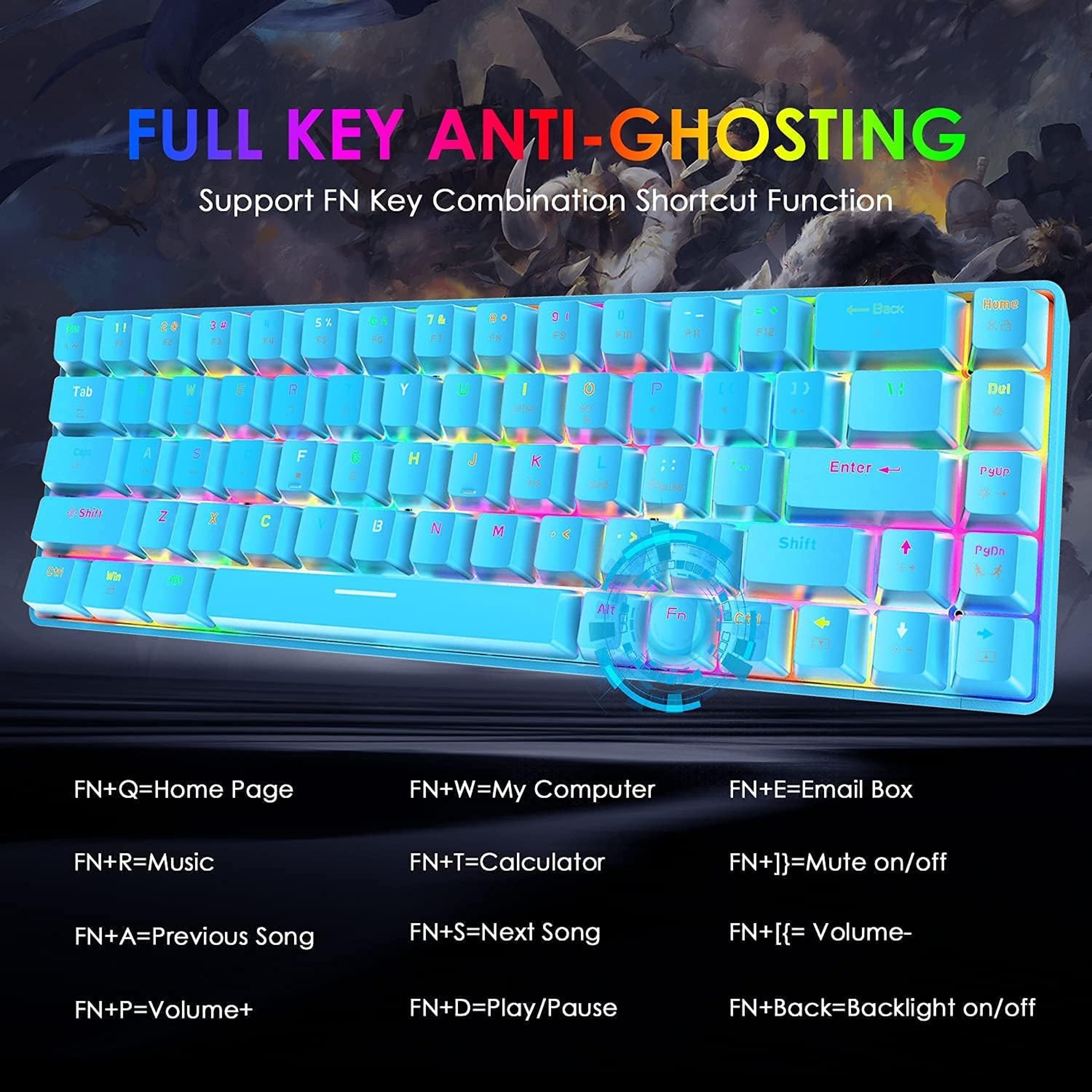 MAGIC-REFINER MK14, Wired Gaming Mechanical Keyboard, With 18 Chroma ...