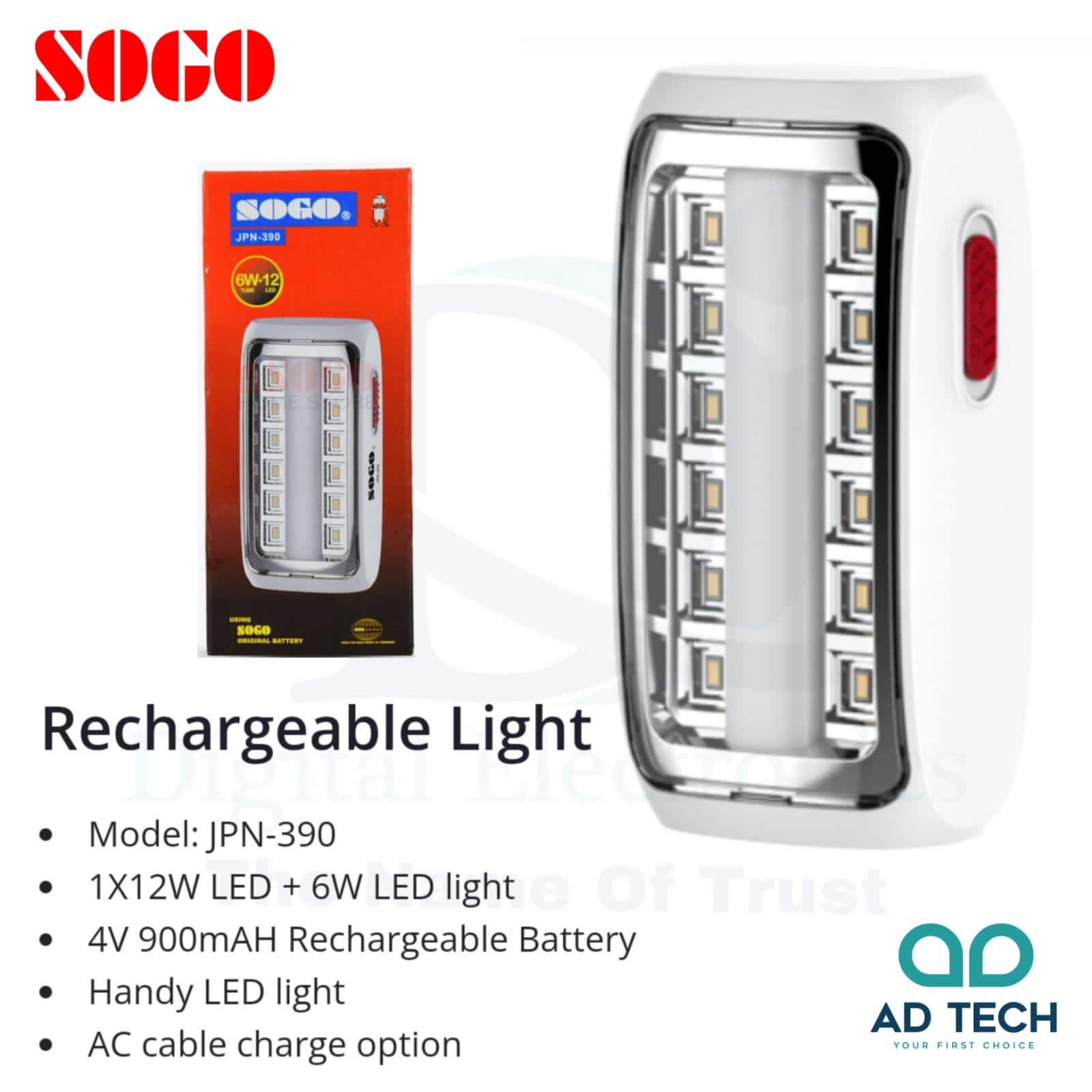 Sogo Rechargeable Emergency LED Lantern Light (JPN-390) | Daraz.pk