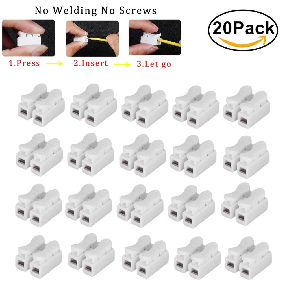 CH2 Quick Wiring Terminal Connector | 2 Pin Spring Lever Wire Connector ...